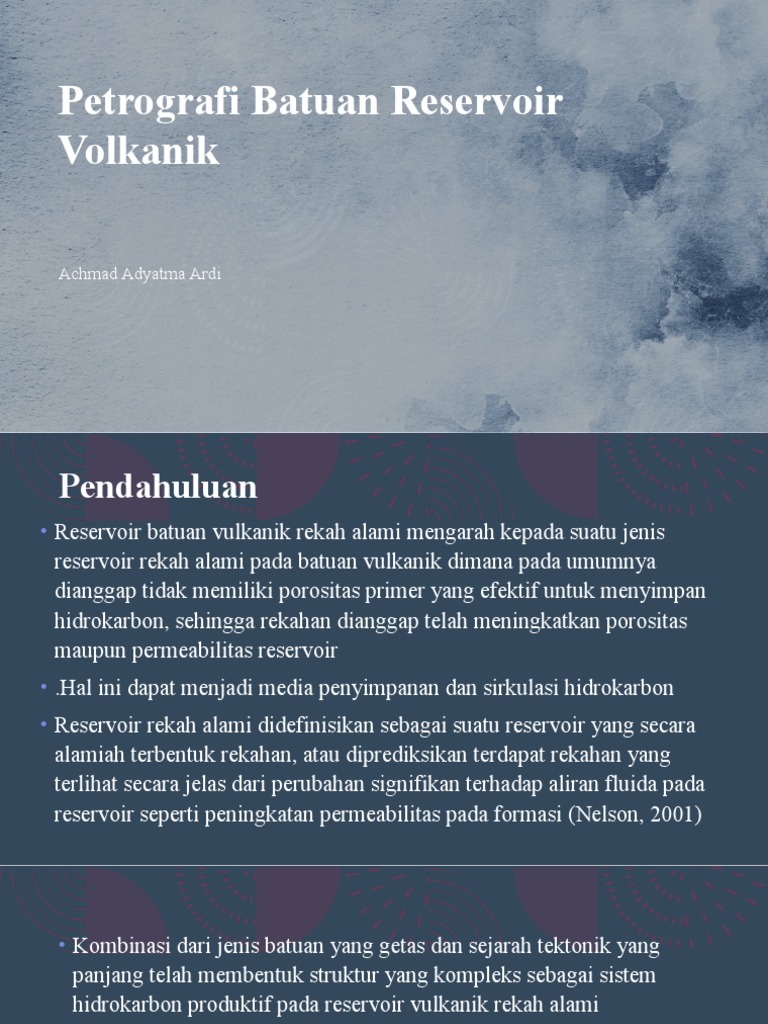 Petrografi Batuan Reservoir Volkanik | PDF