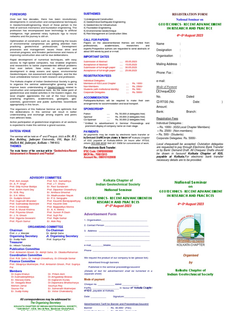 BROCHURE-National Seminar-2023-Kolkata Chapter of IGS - MOD | PDF ...