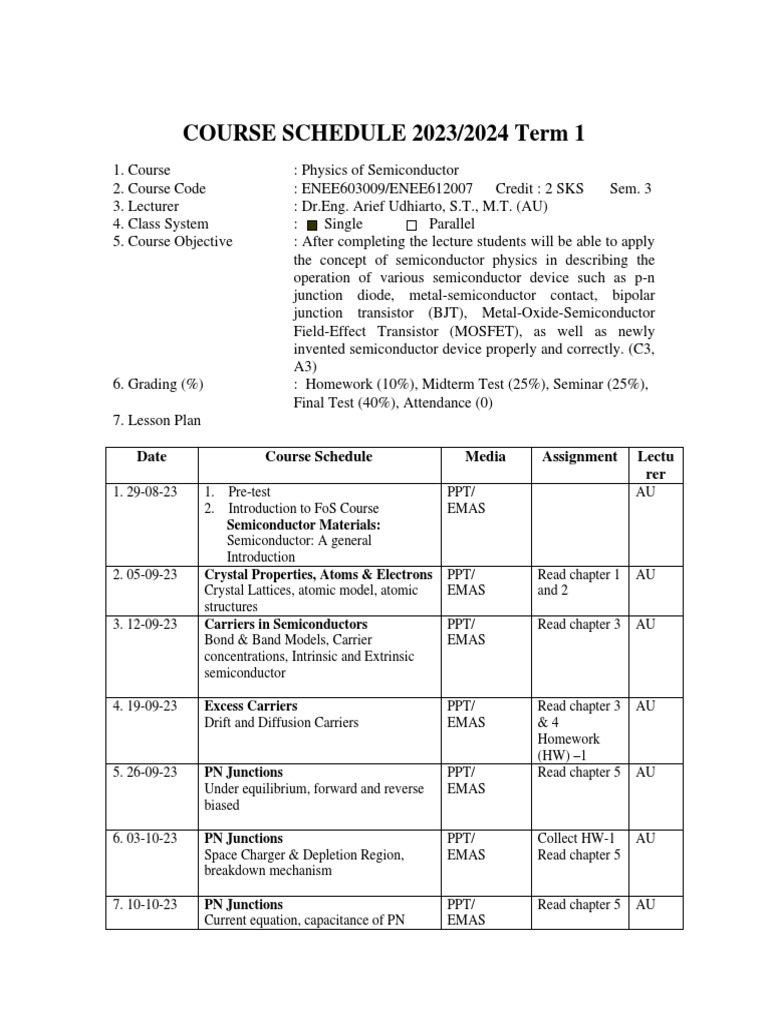 Physics of Semiconductor 23-24 Term 1 | PDF | Bipolar Junction ...