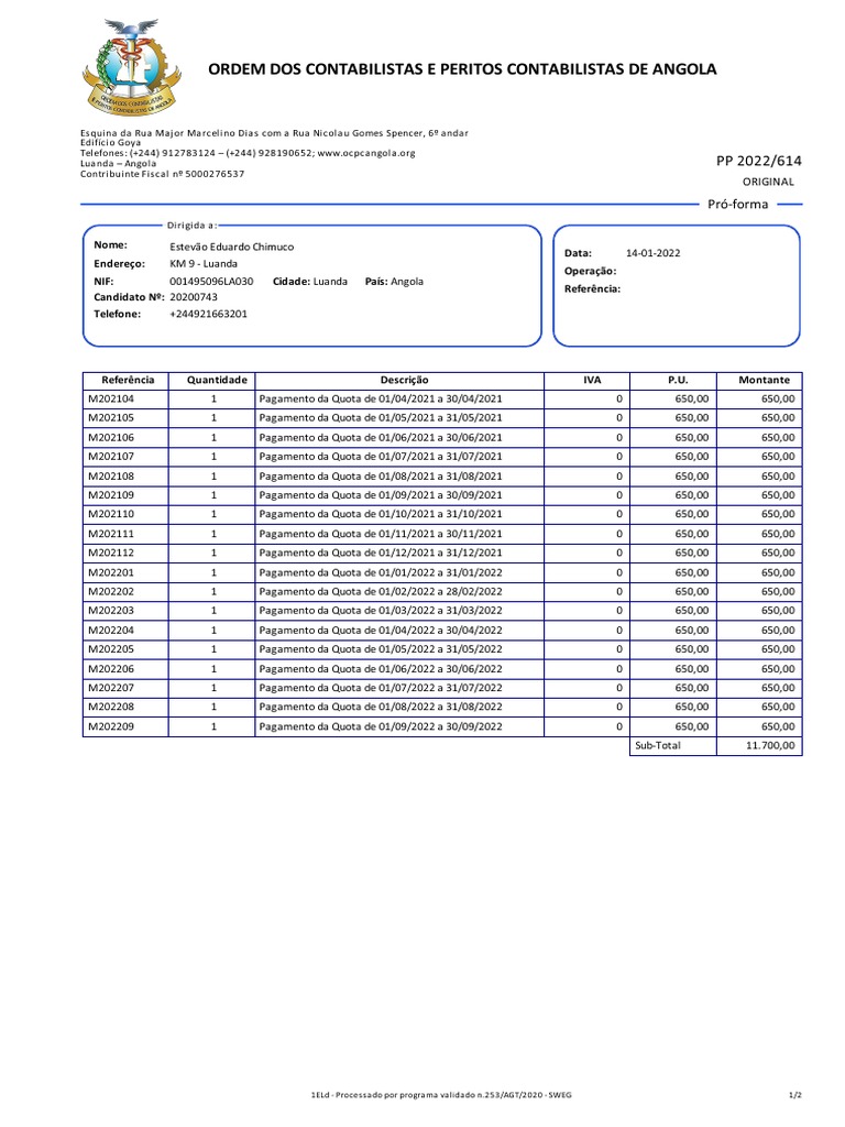 Factura ProForma | PDF | Imposto sobre Valor Agregado (IVA) | Finanças ...