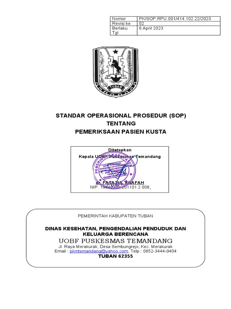 Sop Pemeriksaan Pasien Kusta | PDF