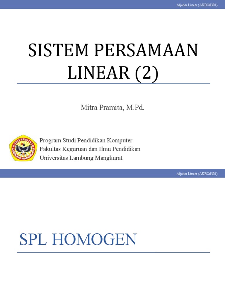 SPL Homogen Dengan OBE | PDF