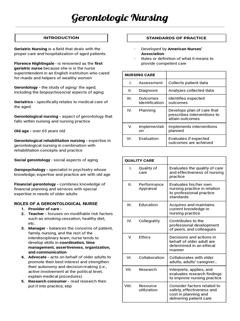 Geron Module 1-2 | PDF | Nursing | Gerontological Nursing