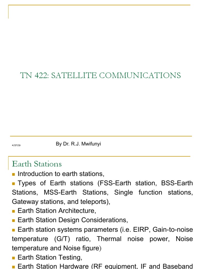Lect 03 | PDF | Communications Satellite | Antenna (Radio)