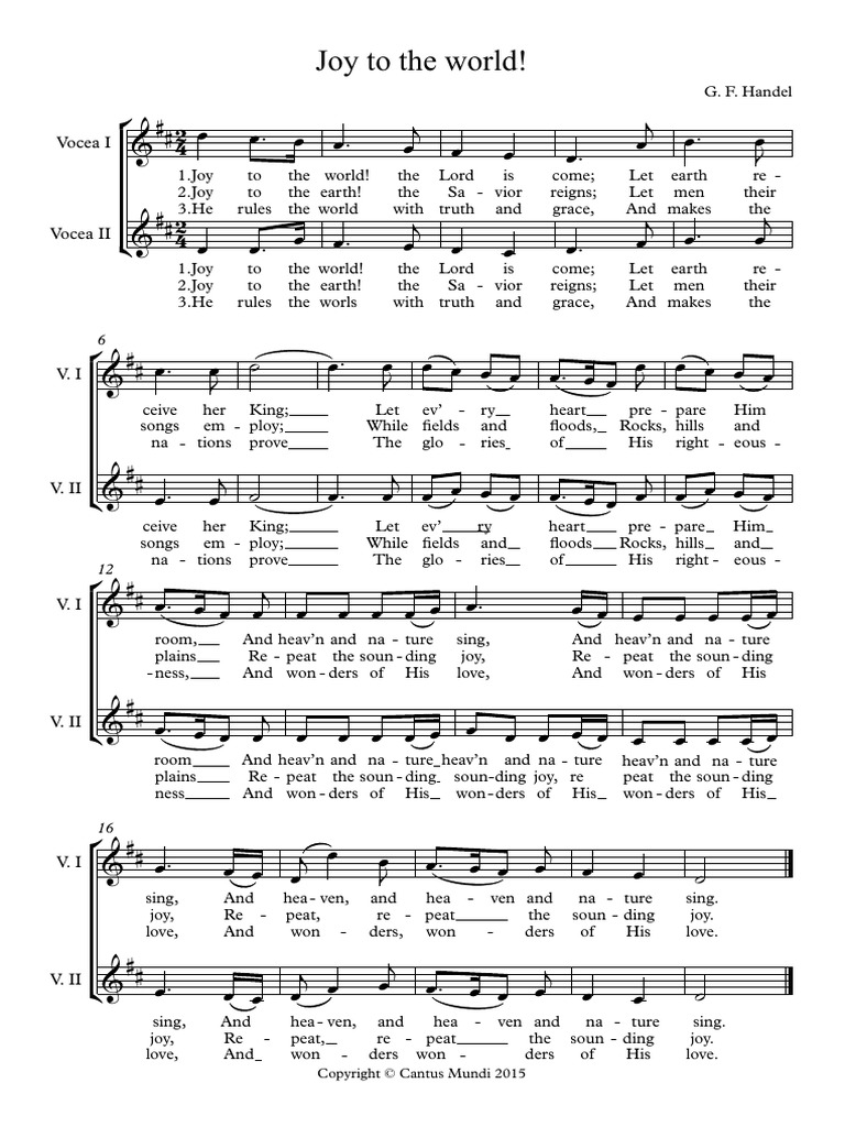 Joy To The World - G.F.Handel | PDF | Music Based On The Bible