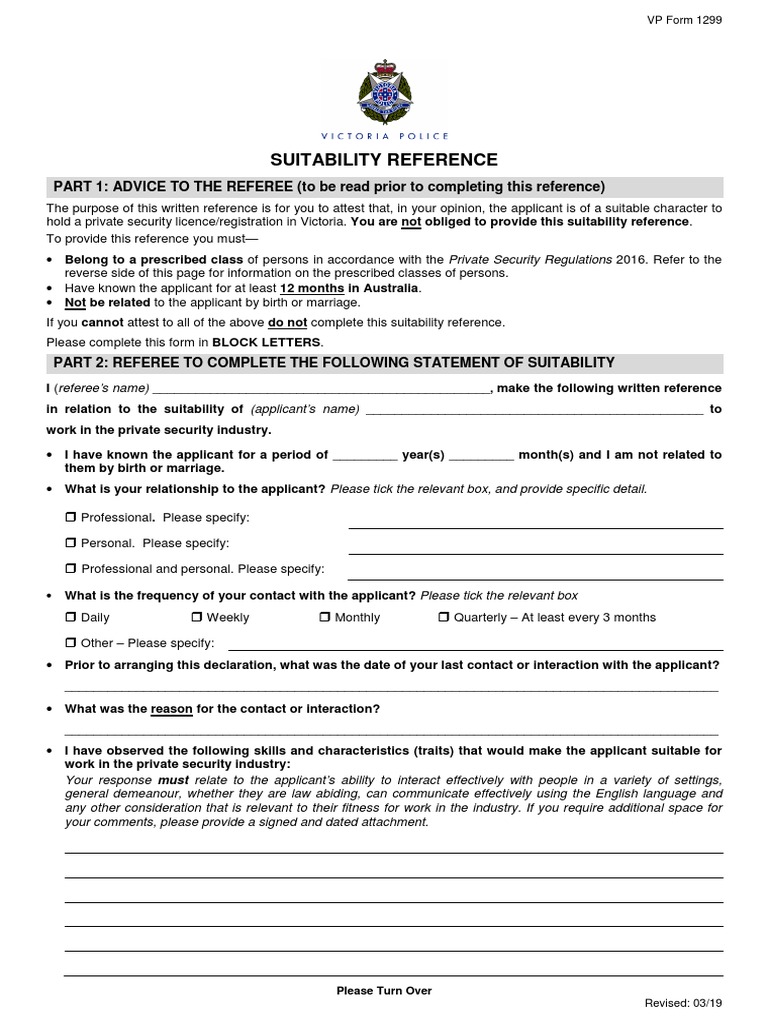 VP1299 Suitability Ref Revised 03-19 | PDF | Privacy | Accountant