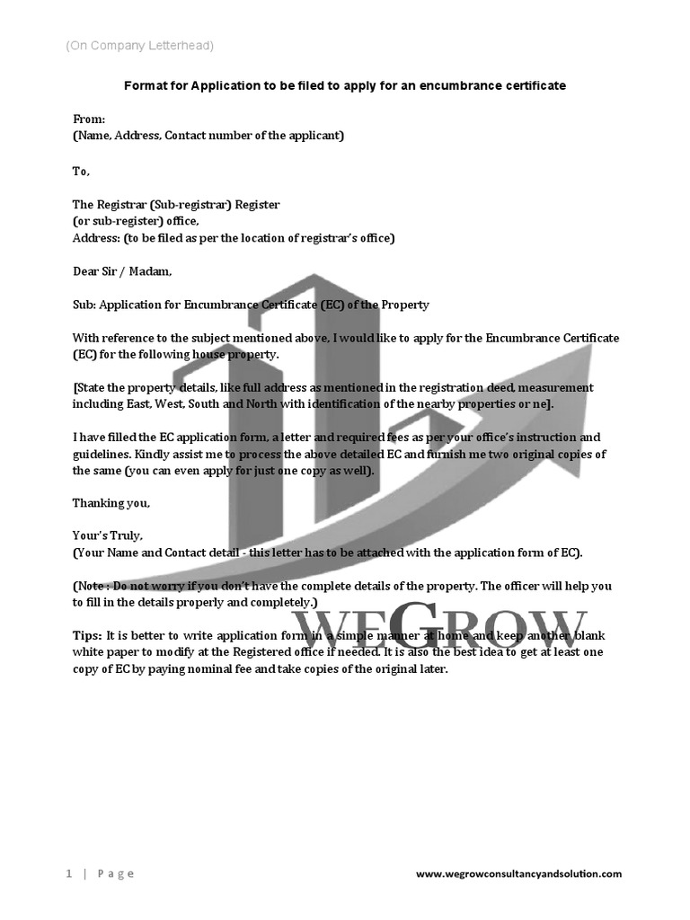 Encumbrance Certificate | PDF