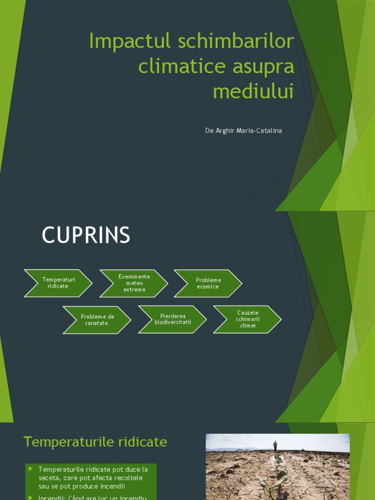 Impactul Schimbarilor Climatice Asupra Mediului | PDF