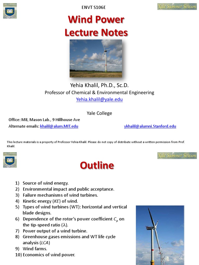 Wind Power Lecture Notes | PDF | Wind Turbine | Fatigue (Material)