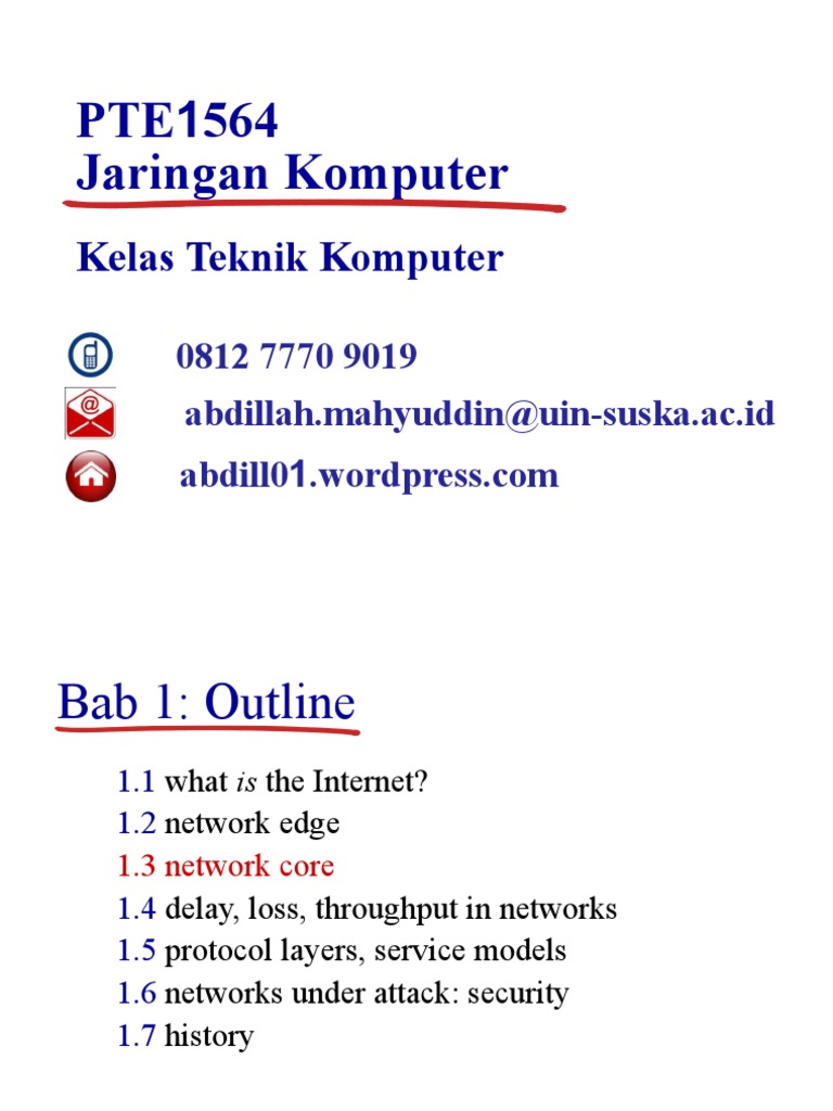 Jarkom 02 Chapter - 1 - V6.1 S.D. Delay, Loss, Throughput in Networks ...
