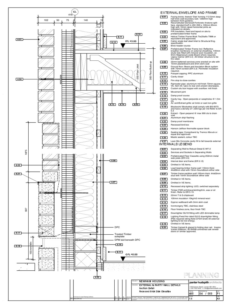 Recess in Brick Detail | PDF | Framing (Construction) | Wall