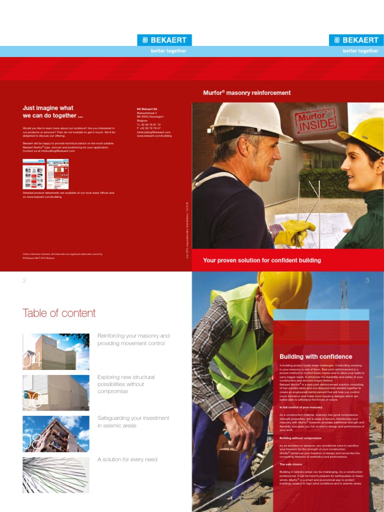 Bekaert Murfor ENG spread LR | PDF | Masonry | Building Engineering