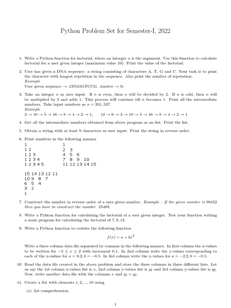 problemSetSemI 1 | PDF | Matrix (Mathematics) | String (Computer Science)