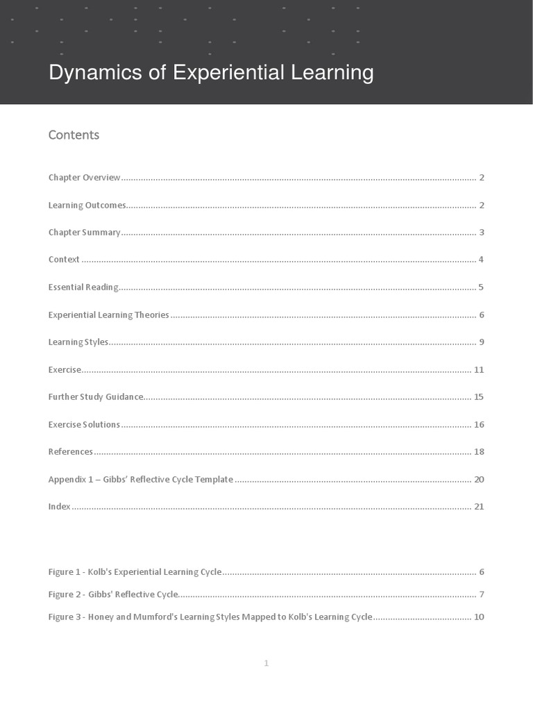 Topic Workbook - Dynamics of Experiential Learning | PDF | Learning ...