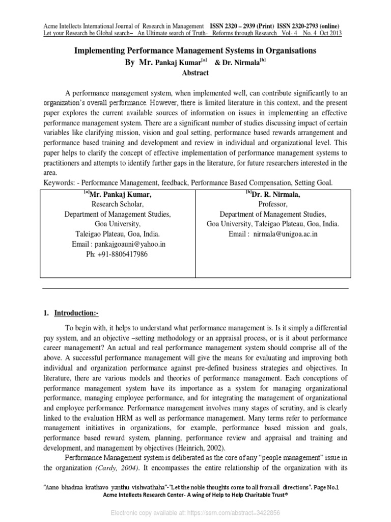 TL4_Implementing Performance Management Systems in Organisations | PDF