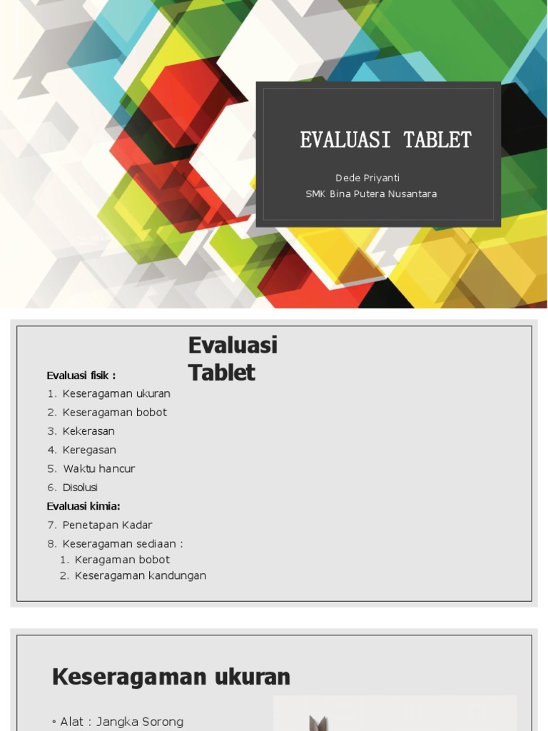 Evaluasi Tablet - 1 | PDF