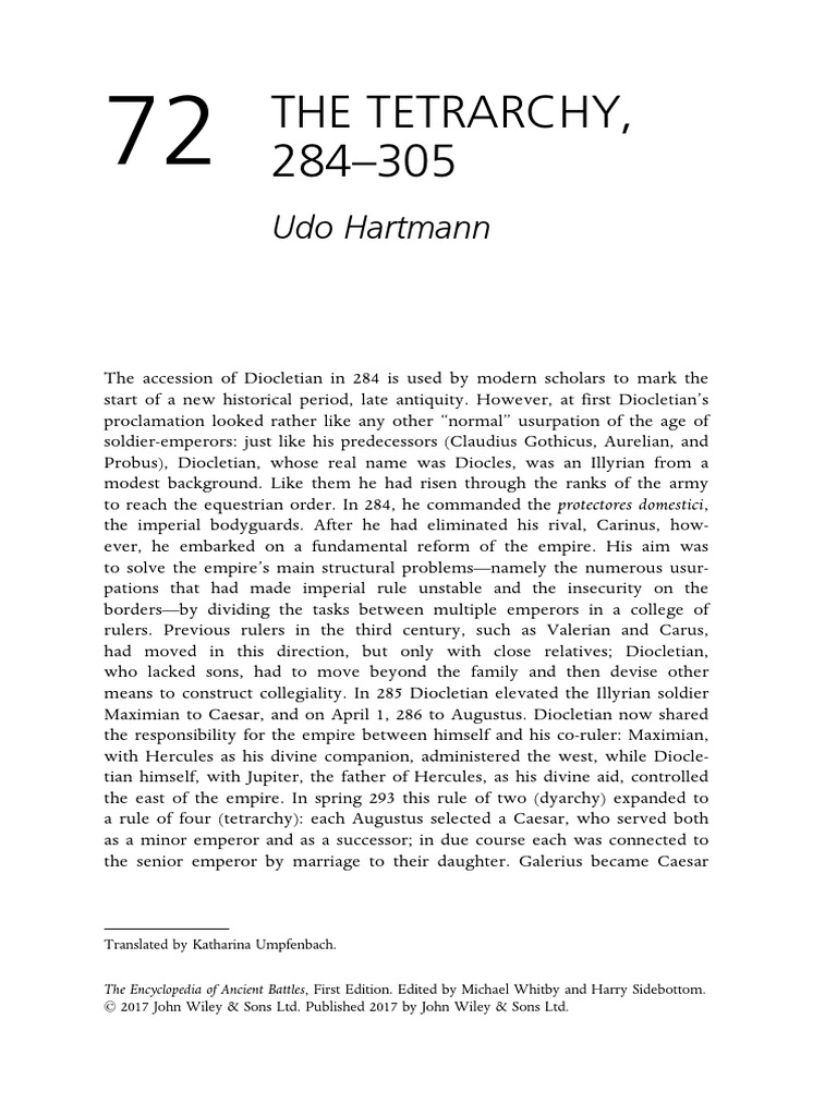 72 The Tetrarchy, 284 305 | PDF | Government Of The Roman Empire ...
