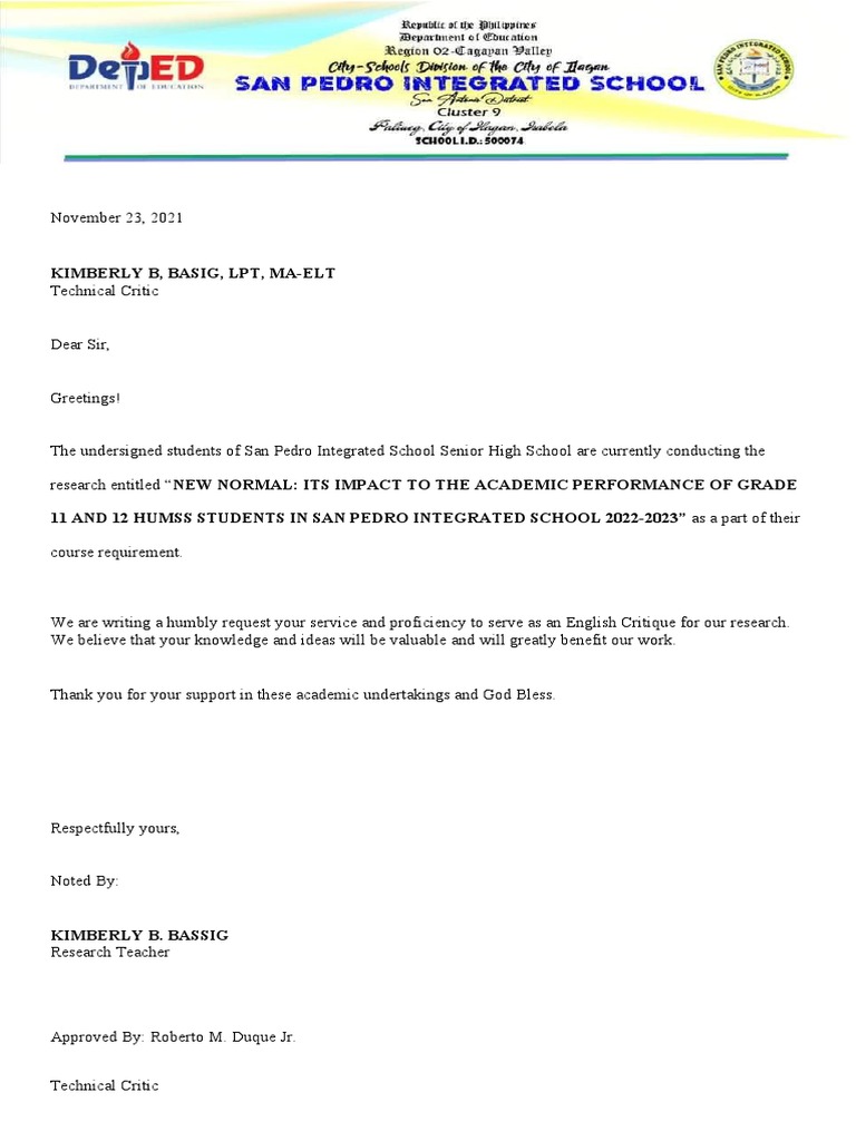 Letter For English Critique | PDF