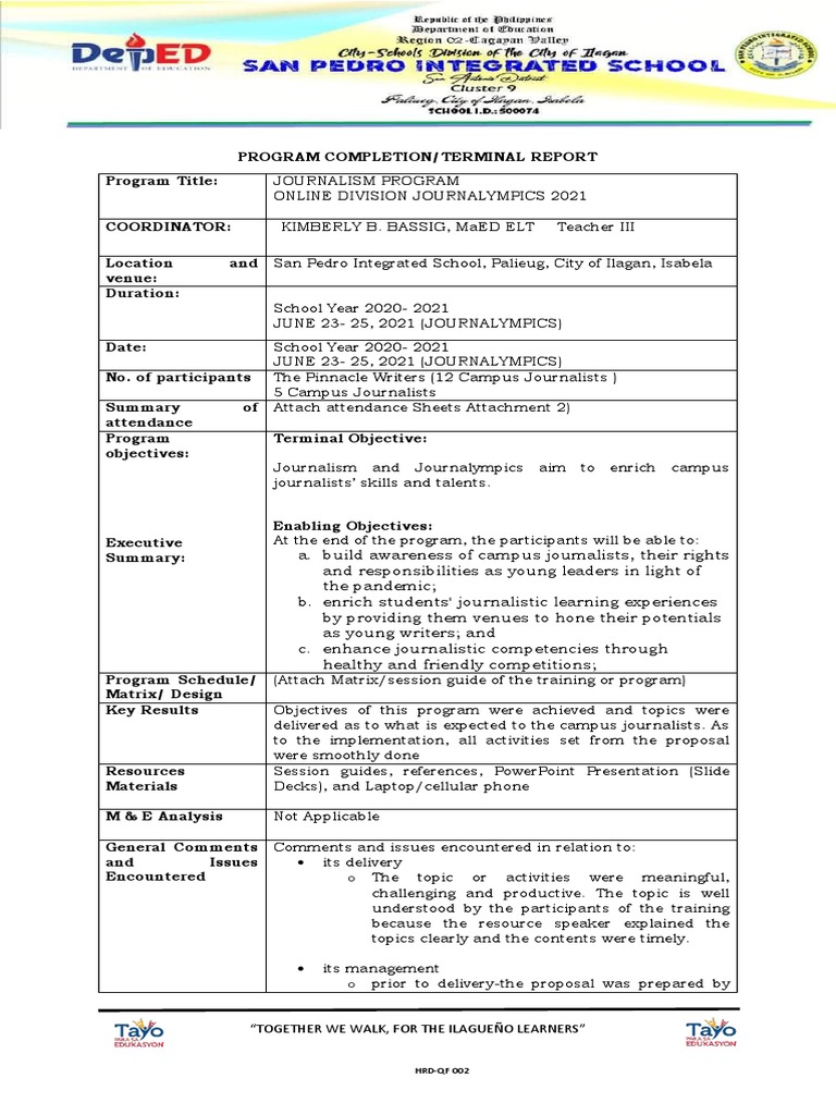 Terminal-Report-For-Journalism - KBB | PDF | Communication | Human Communication