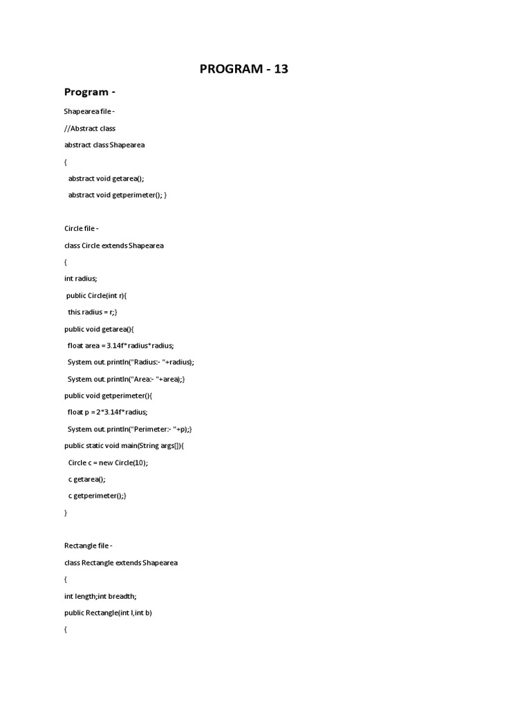Oop 4TH Lab | PDF | Area | Mathematics Oop 4TH Lab | PDF | Area | Mathematics