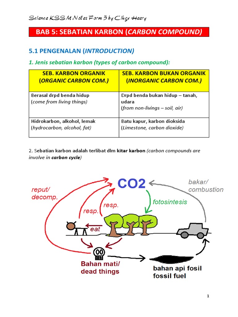Sci Form 5 Bab5 | PDF | Ethanol | Alkane