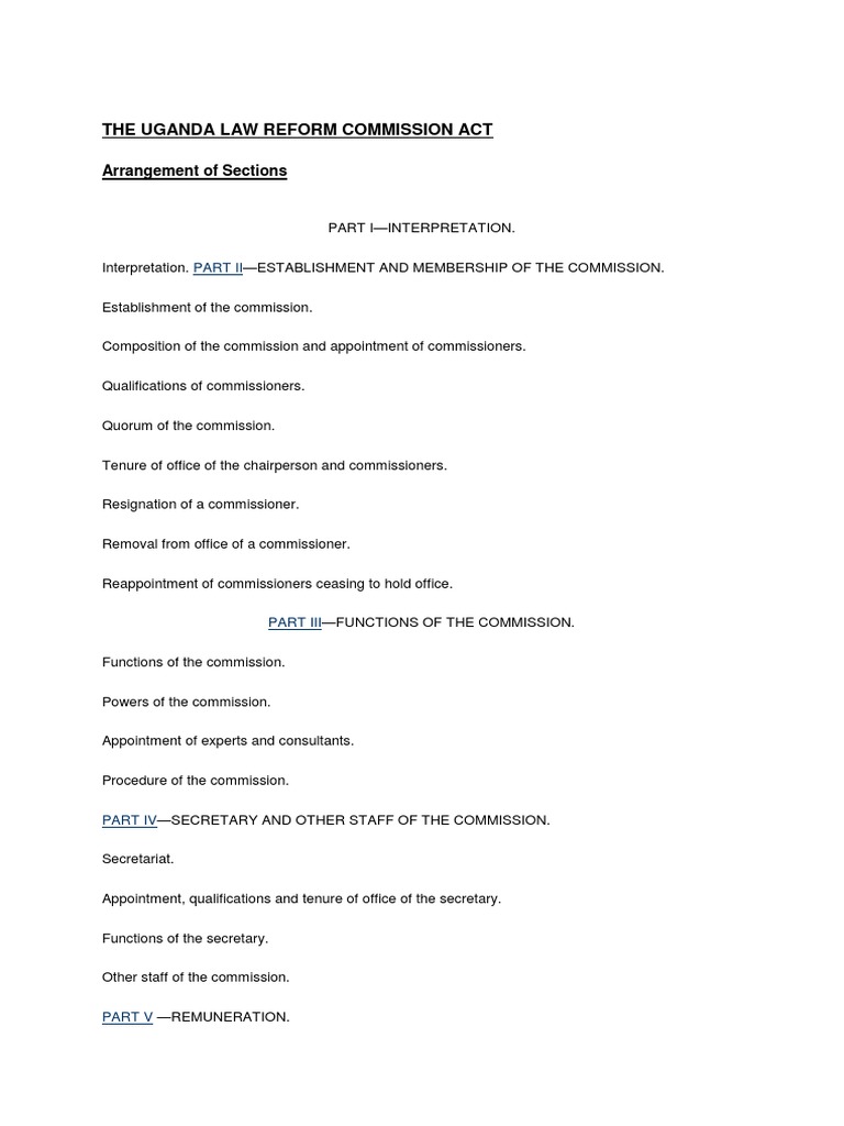 uganda-law-reform-commission-act | PDF | Governance | Justice