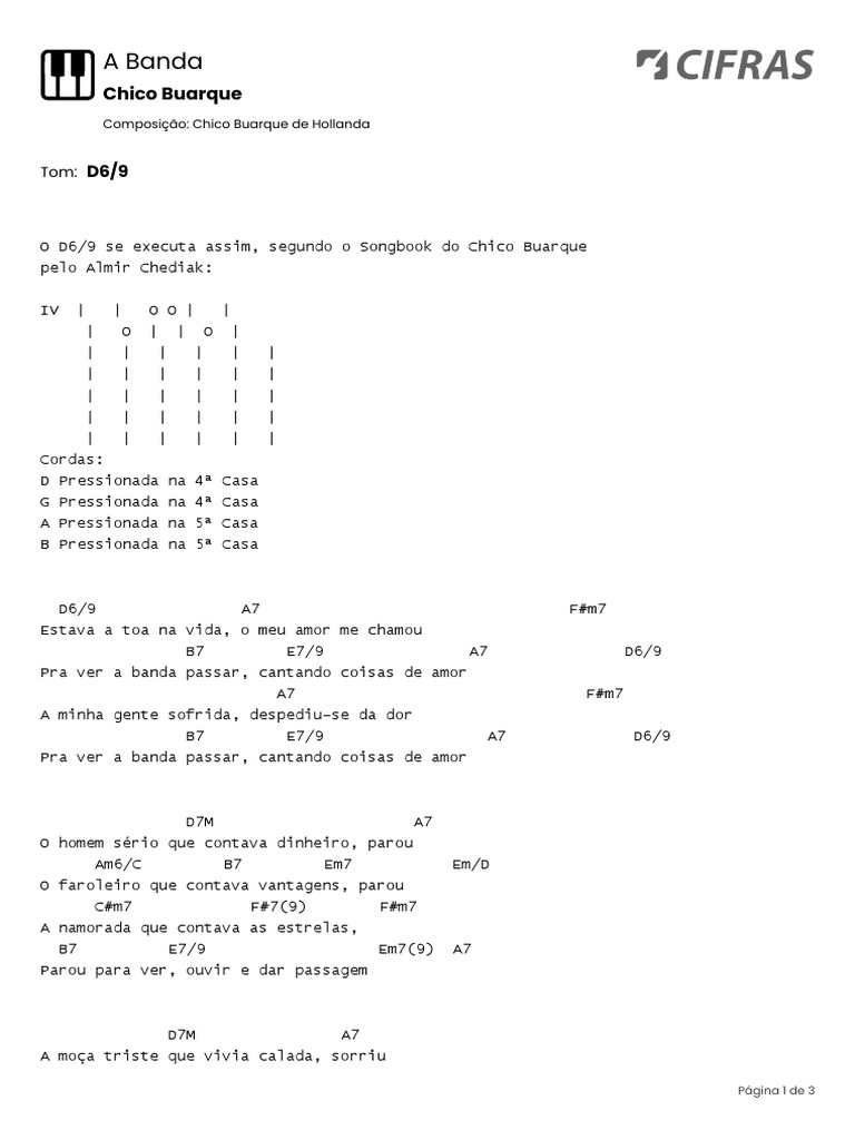 A Banda - Chico Buarque - CIFRAS | PDF