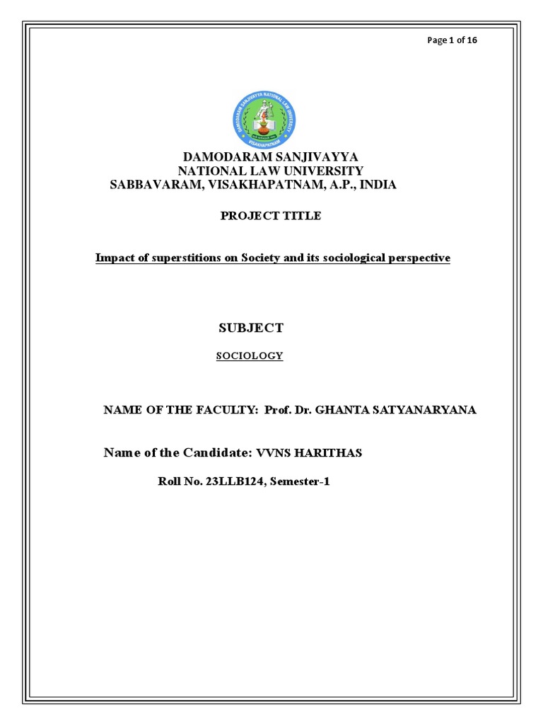 Sociology Project PDF | PDF