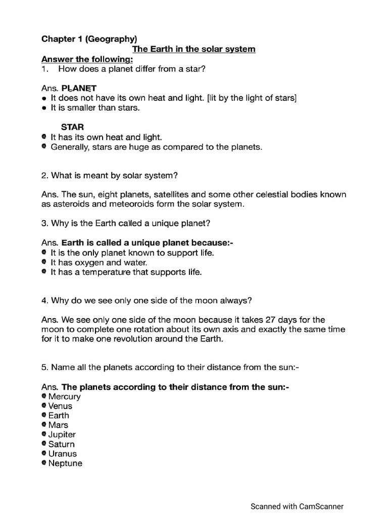 Earth in Solar System | PDF