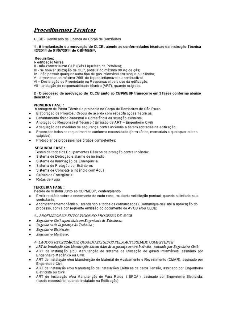 Avcb CLCB 1 | PDF | Eletricista | Engenharia