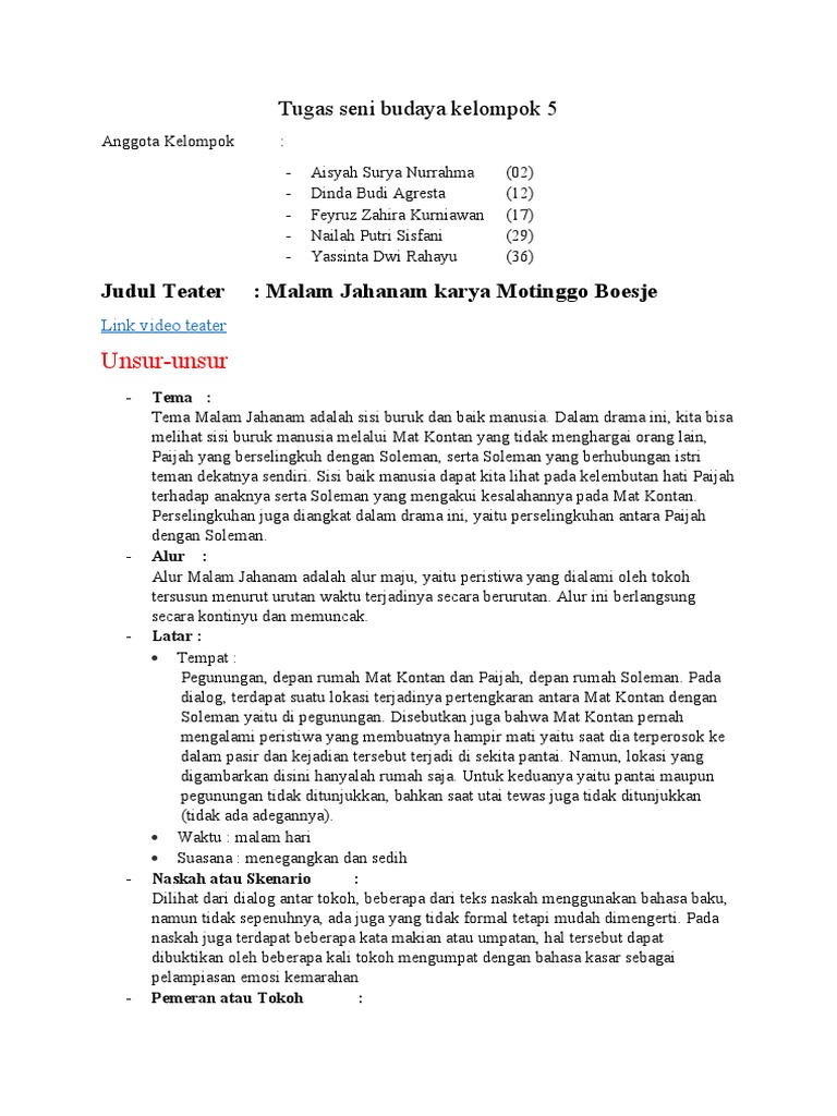 Tugas Seni Budaya Kelompok 5 | PDF