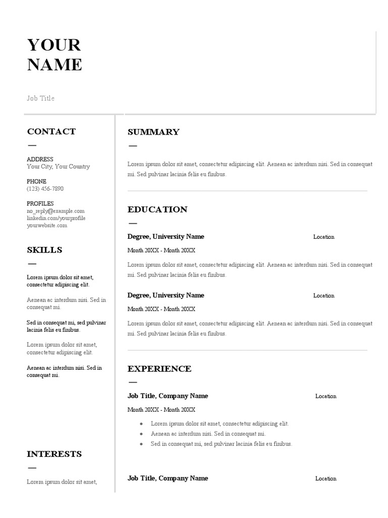 Resume Template for Job Seekers | PDF