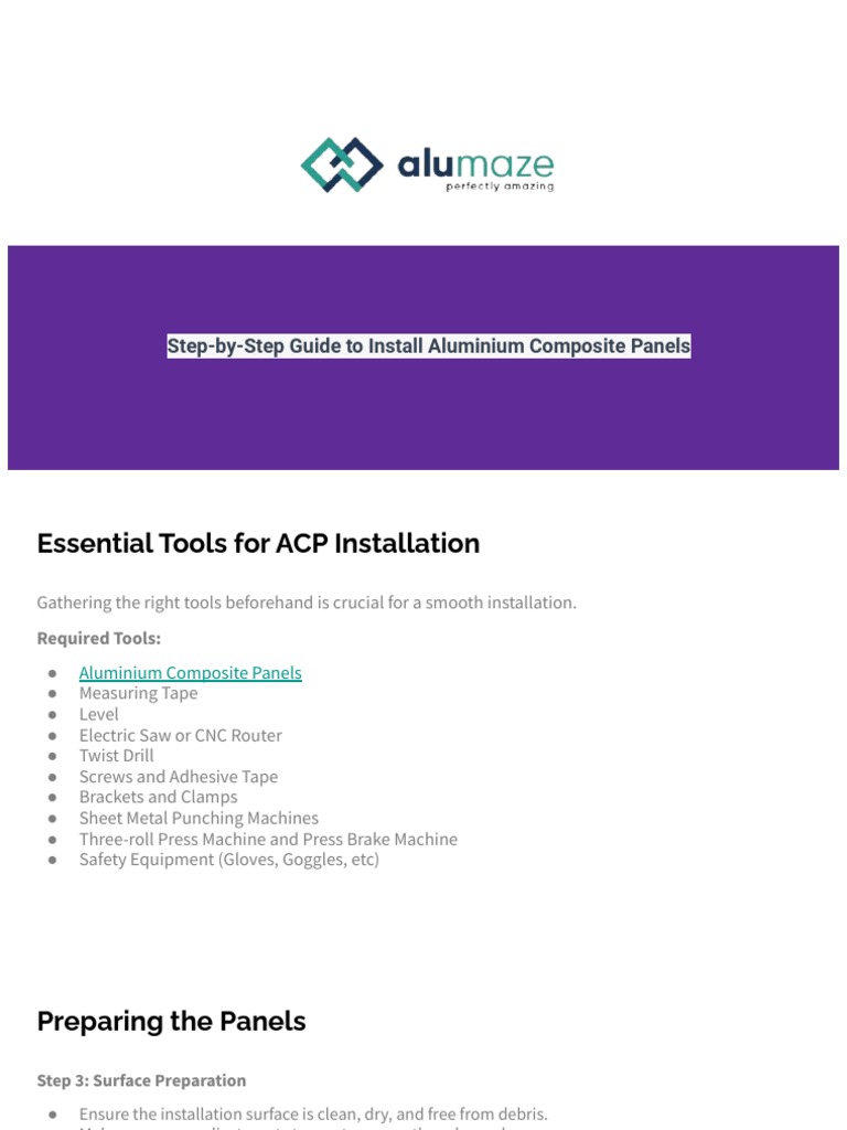 Step-By-Step Guide To Install Aluminium Composite Panels | PDF
