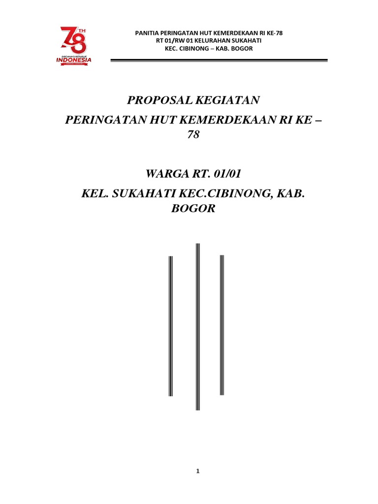 Proposal Peringatan HUT RI ke-78 Cibinong | PDF | Griya & Taman