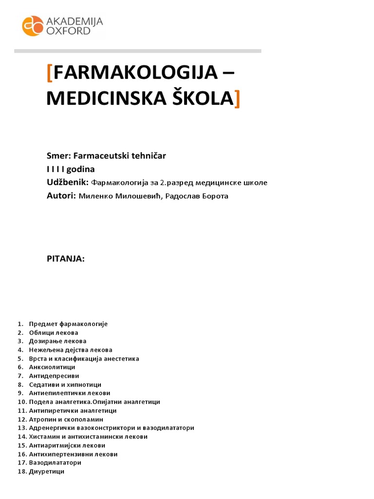 4 Farmakologija | PDF