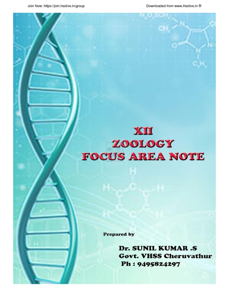 Hsslive-xii-Zoology Focus Area Note 2023-By-Sunil | PDF | Menstrual ...