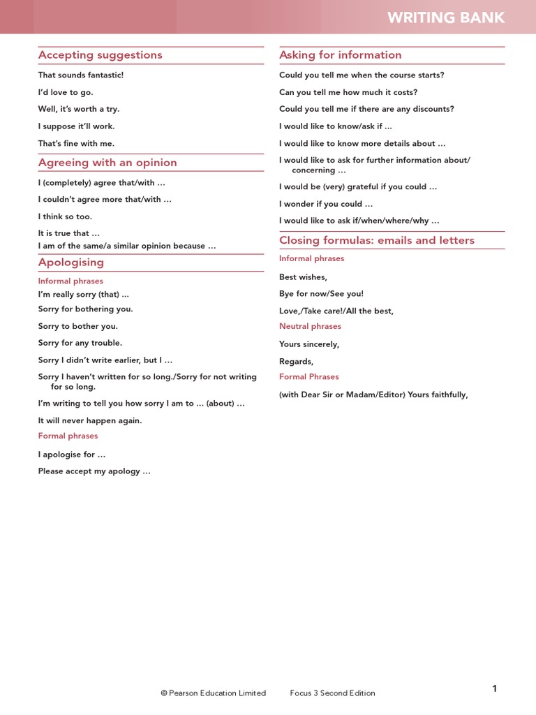 Writing Bank 1 | PDF | Language Arts & Discipline