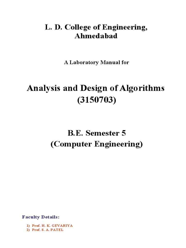 Labmannual Ada | PDF | Time Complexity | Dynamic Programming