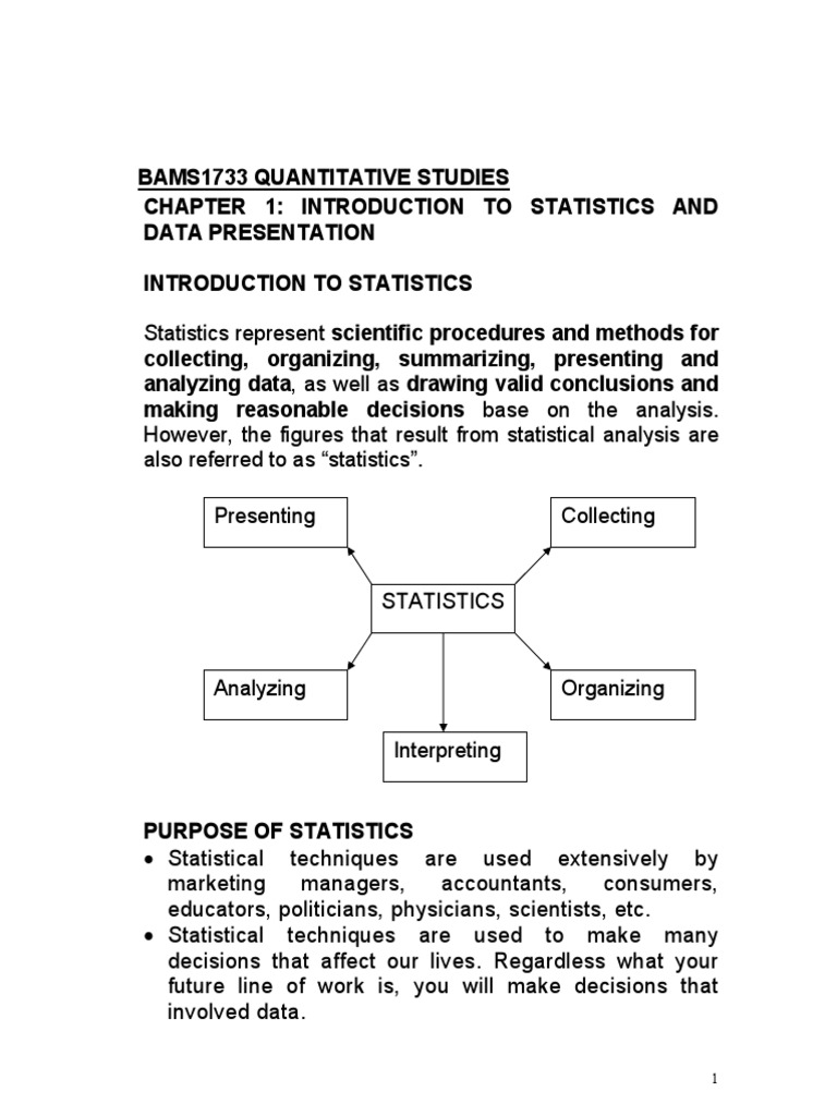 1733 Chapter 1 Intro To Stat & Data Presentation | PDF