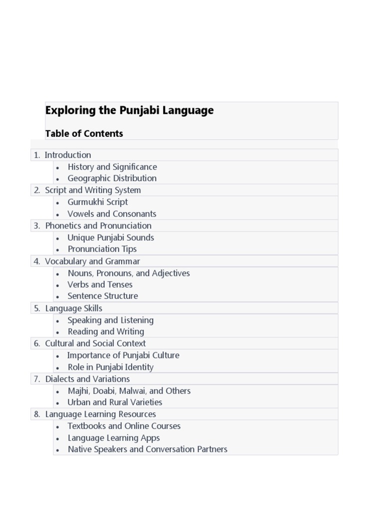 Punjabi Language | PDF | Linguistics | Human Communication