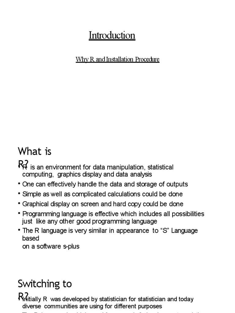 R Programming Introduction Pdf R Programming Language Computer Programming 5437