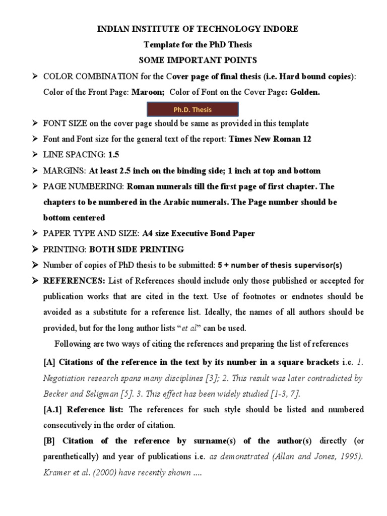 Template For Ph.D. Thesis | Download Free PDF | Thesis | Doctor Of Philosophy