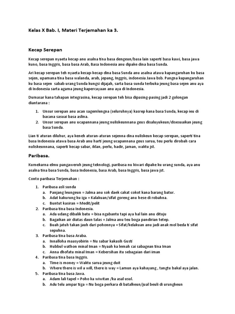 Materi Kls. X Bab. 1 | PDF