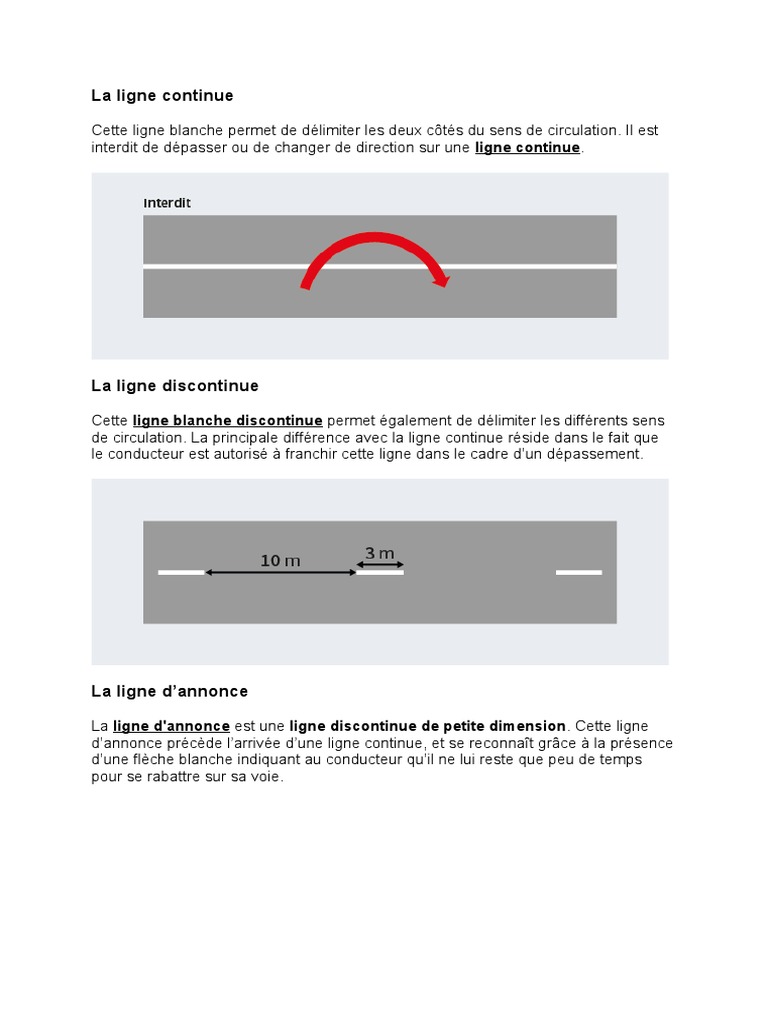 Lignes de circulation : continue vs discontinue | PDF | Passage piéton ...