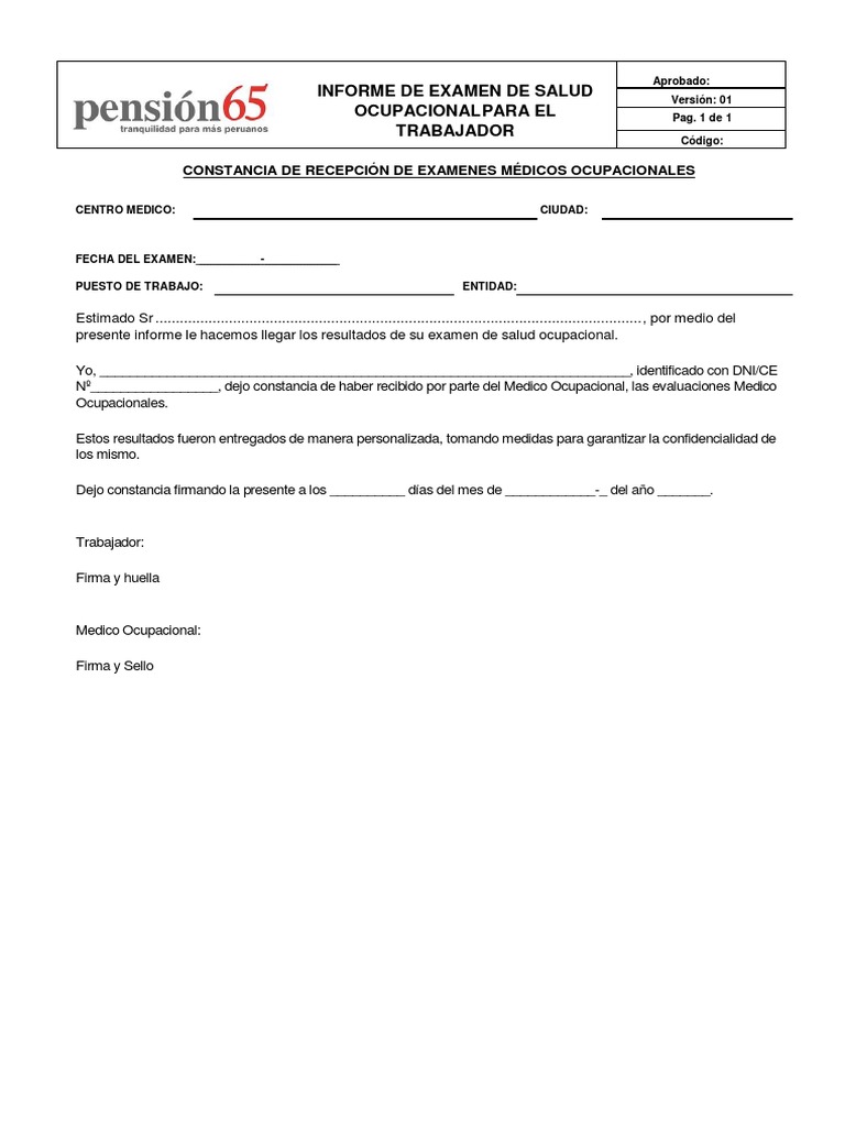 Formato Lectura de EMO P65 | PDF