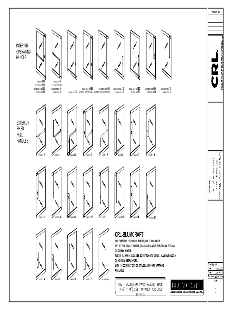 Blumcraft Panic Handles System CAD Drawings | PDF | Door ...
