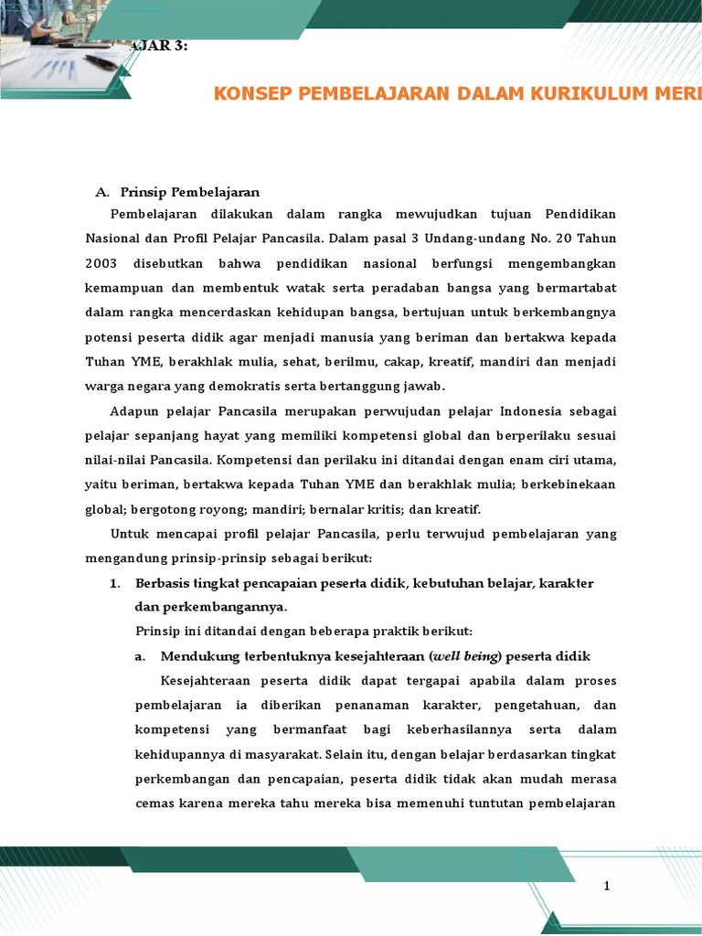 Prinsip Pembelajaran Kurikulum Merdeka | PDF