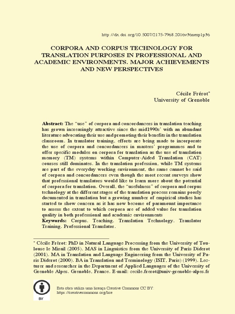 Paper - Corpus Technology For Translation | PDF | Translations ...