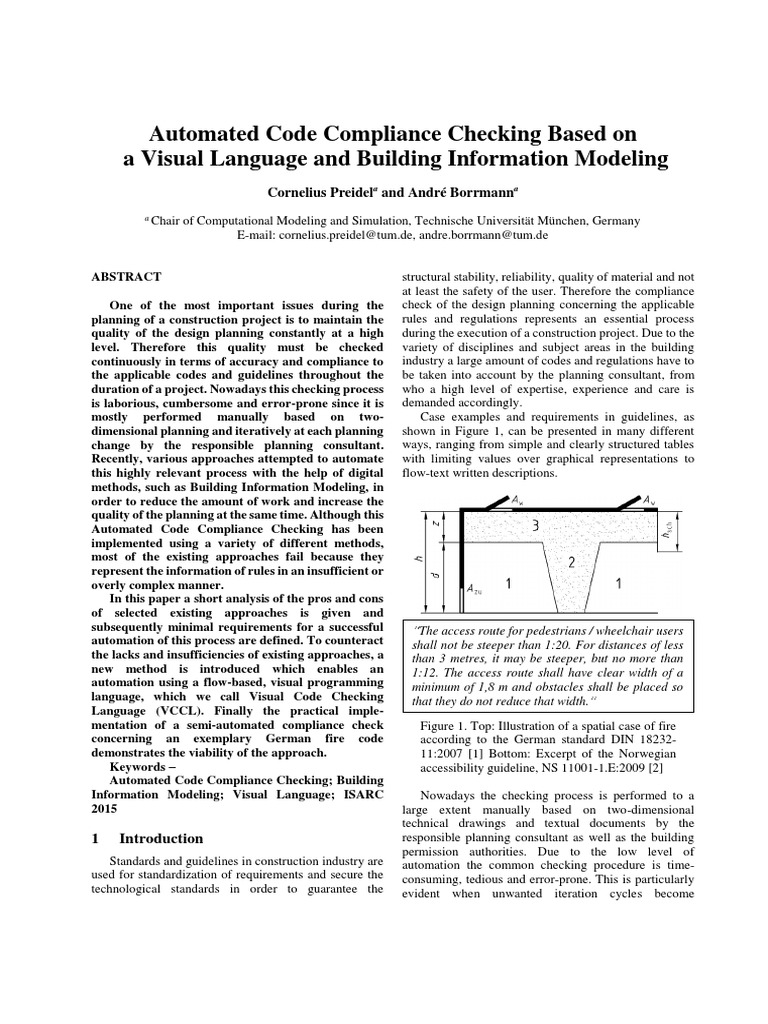 Automated Code Compliance Checking Based On A Visual Language and BIM | PDF | Information ...