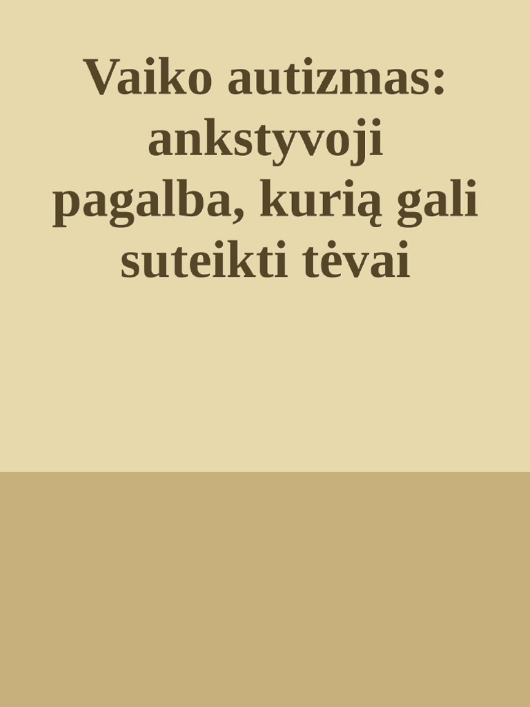 Knyga Apie Autizma | PDF